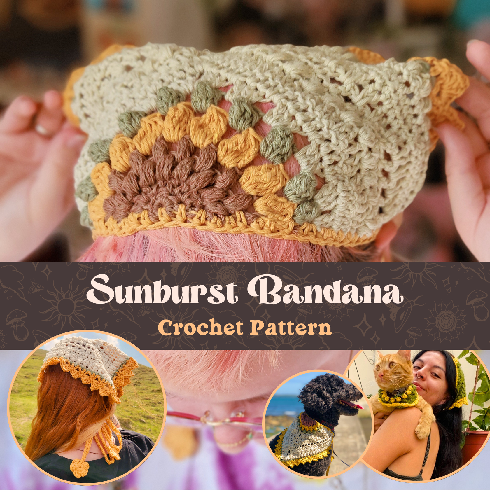 Sunburst Bandana Crochet Pattern – RayncloudArt